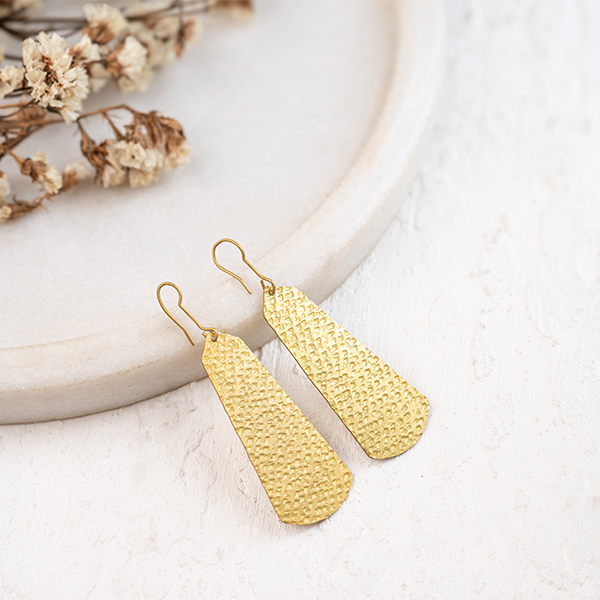 Oblong Brass Dangler – Studio Coppre